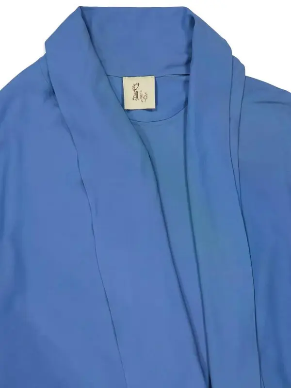 PAULA Wrap Blouse With Attached Scarf And Buttoned Cuffs