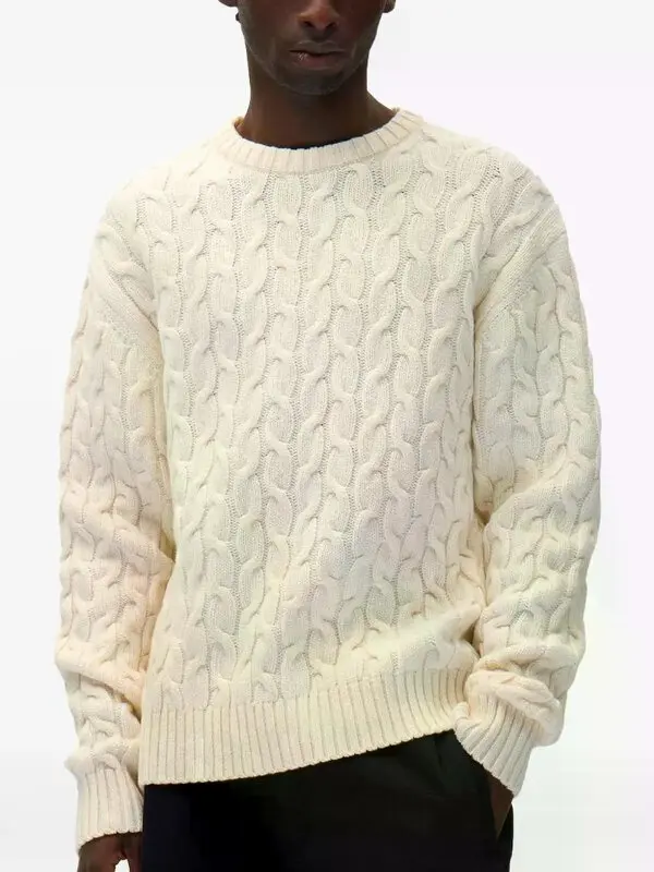 ARTE ANTWERP Logo-print Cable Knit Sweater