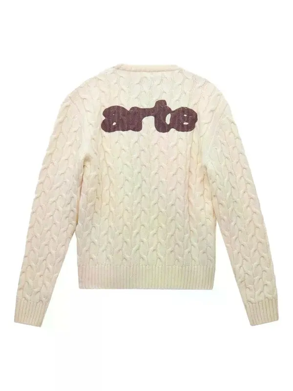 ARTE ANTWERP Logo-print Cable Knit Sweater