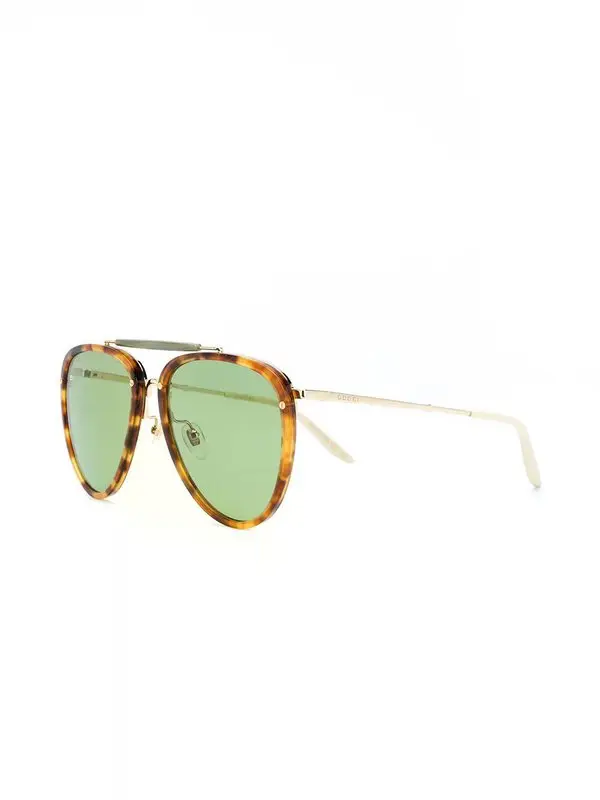 Gucci Tortoiseshell-effect Pilot Sunglasses