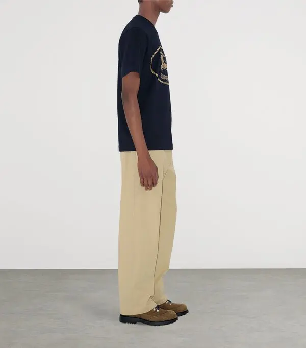 Burberry Cotton Knight Stamp T-shirt - Navy