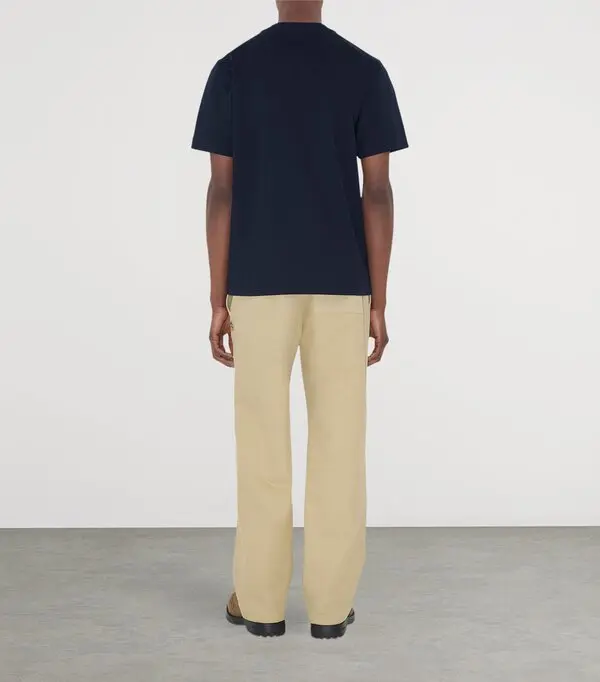 Burberry Cotton Knight Stamp T-shirt - Navy