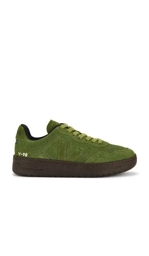 VEJA V-90 Suede Sneaker - Green