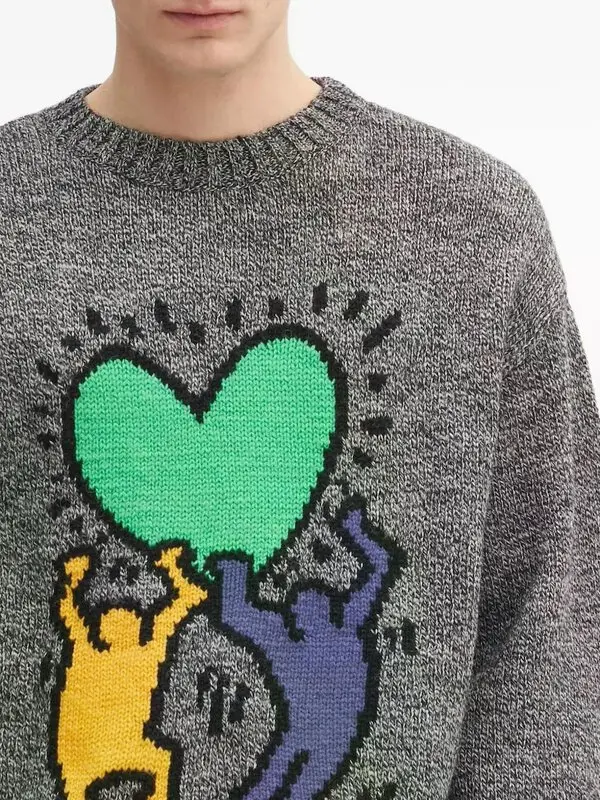 WACKO MARIA Heart-motif Wool Sweater
