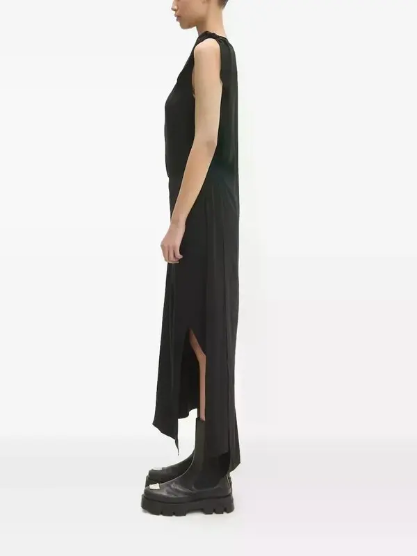 SAMSOE SAMSOE Asymmetric Neckline One-sleeve Midi Dress