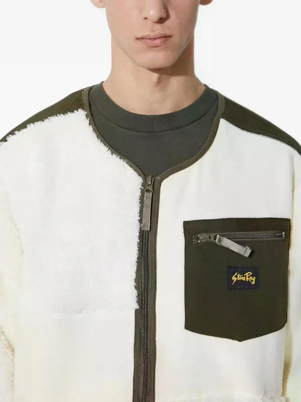 STAN RAY Panelled Zip-up Sweater - Neutrals