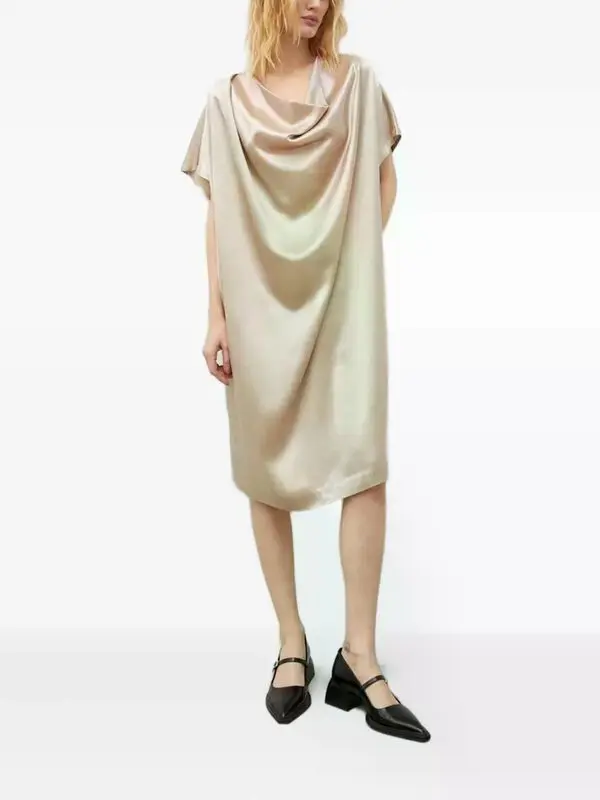 LOVECHILD Cowl Neck Midi Dress - Neutrals