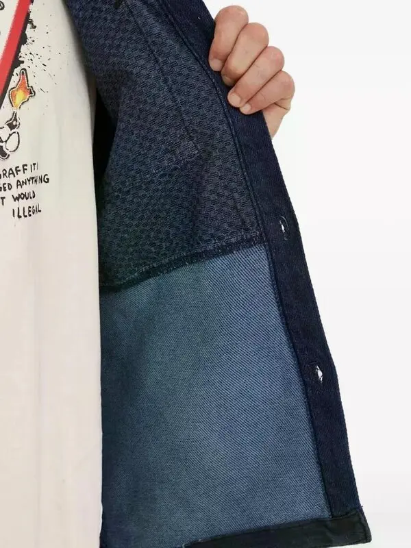 Guess Textured-panel Denim Shirt Jacket