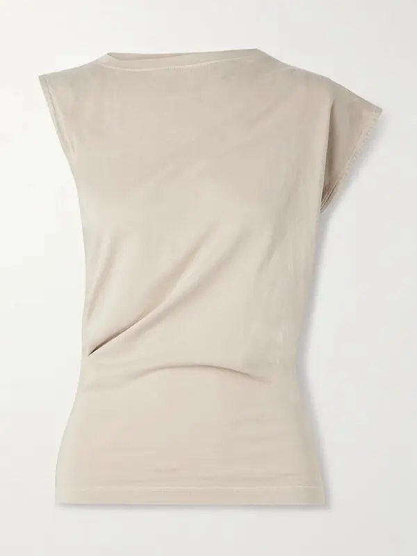 AGOLDE Draped Organic Cotton-jersey T-shirt - Gray