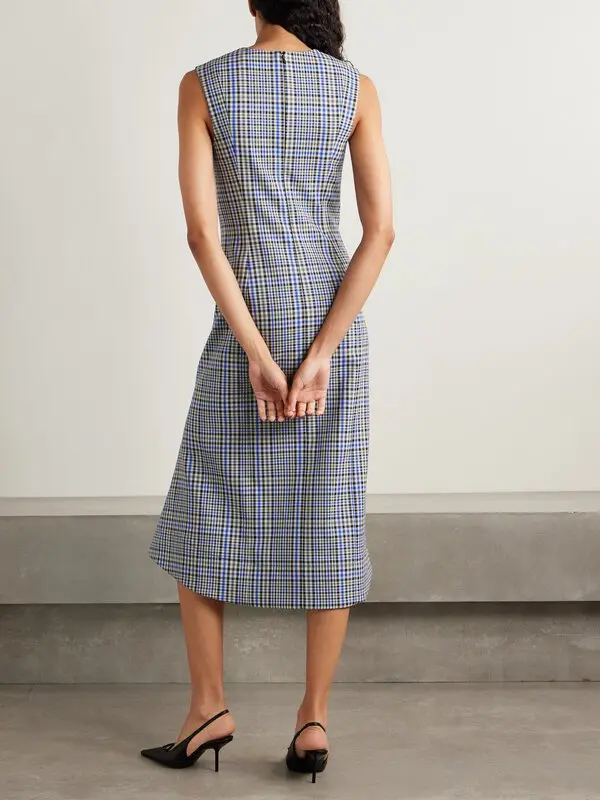 Proenza Schouler Bruna Checked Twill Midi Dress