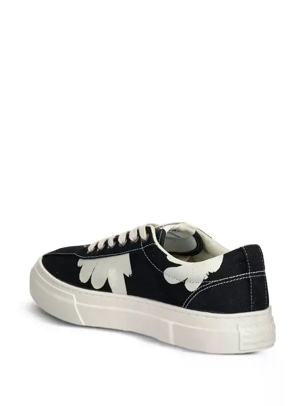 S.W.C STEPNEY WORKERS CLUB Flower Print Lace-up Sneakers - Black