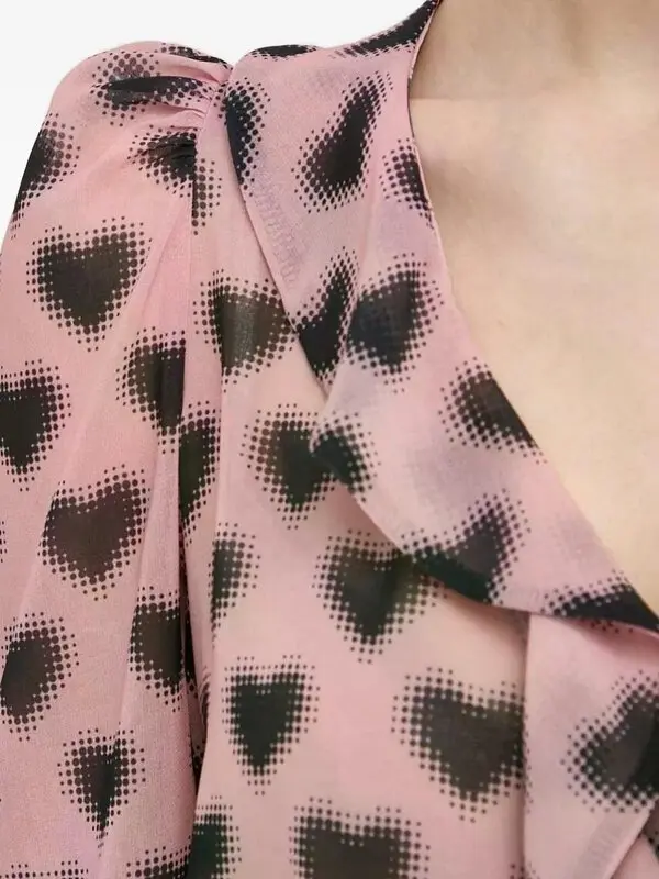 SILVIAN HEACH Printed Ruffled Blouse