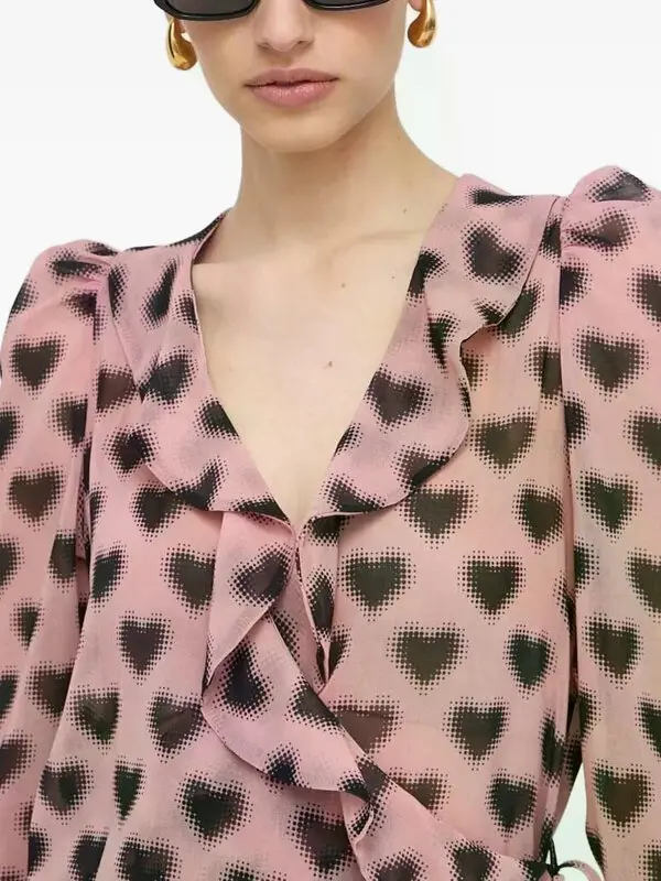 SILVIAN HEACH Printed Ruffled Blouse