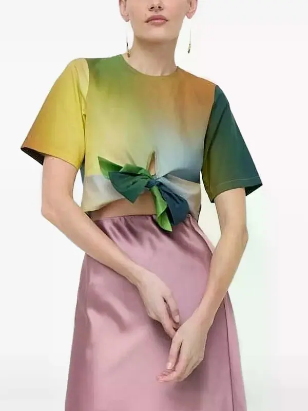 SILVIAN HEACH Tie-front Cropped Top