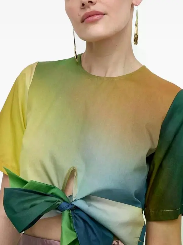 SILVIAN HEACH Tie-front Cropped Top