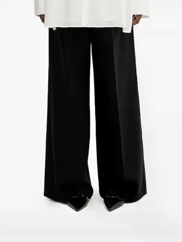 Sportmax Pleated Wide-leg Trousers - Black