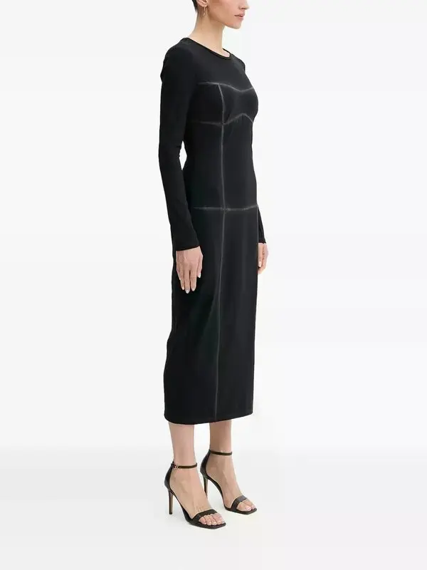 Patrizia Pepe Long-sleeve Midi Dress - Black