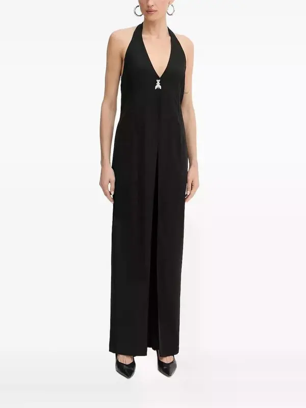 Patrizia Pepe Halter Neck Insect-detail Maxi Dress - Black