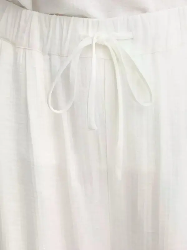 GESTUZ Drawstring Straight Trousers - White