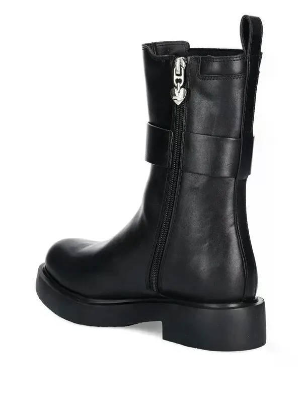 Moschino Leather Ankle Boots With Heart Detail