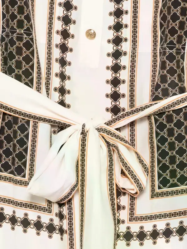 Zimmermann Geometric-print Belted Dress
