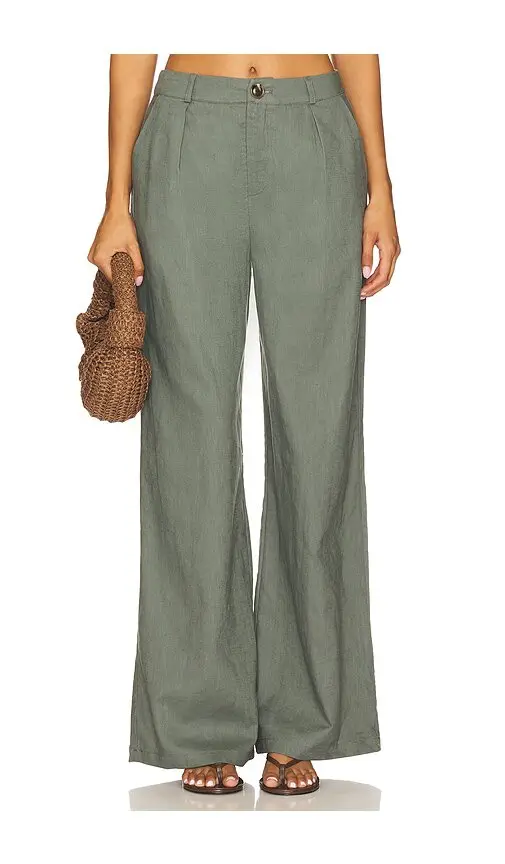 SNDYS. X Revolve Hale Linen Pant - Olive