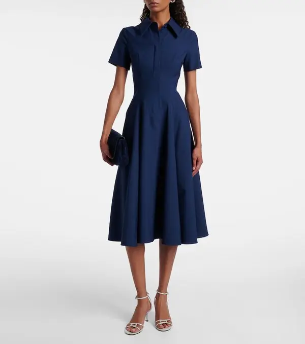 EMILIA WICKSTEAD Navy Buttoned Shirt Dress