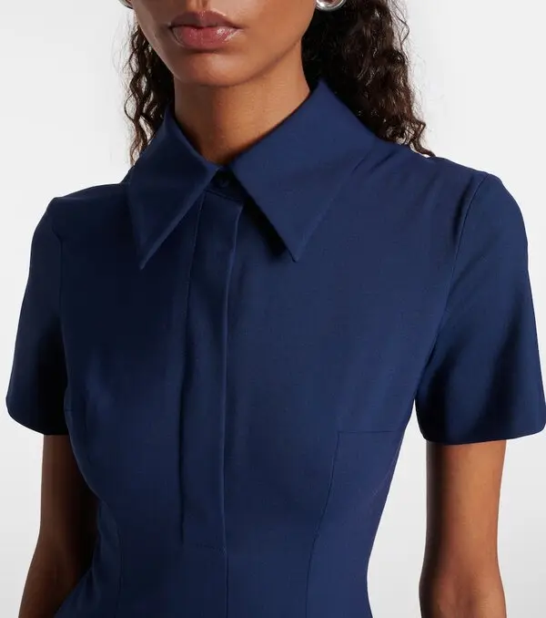 EMILIA WICKSTEAD Navy Buttoned Shirt Dress