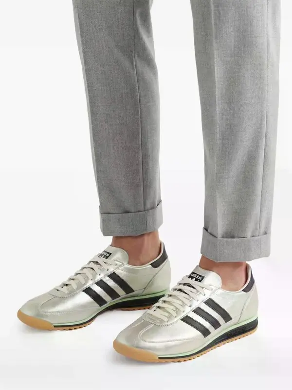 Adidas Sl 72 Og Three-stripe Metallic-leather Sneakers - Silver