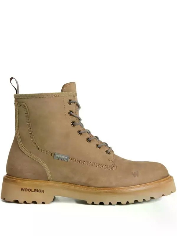 Woolrich Suede Lace-up Zip Boots - Neutrals