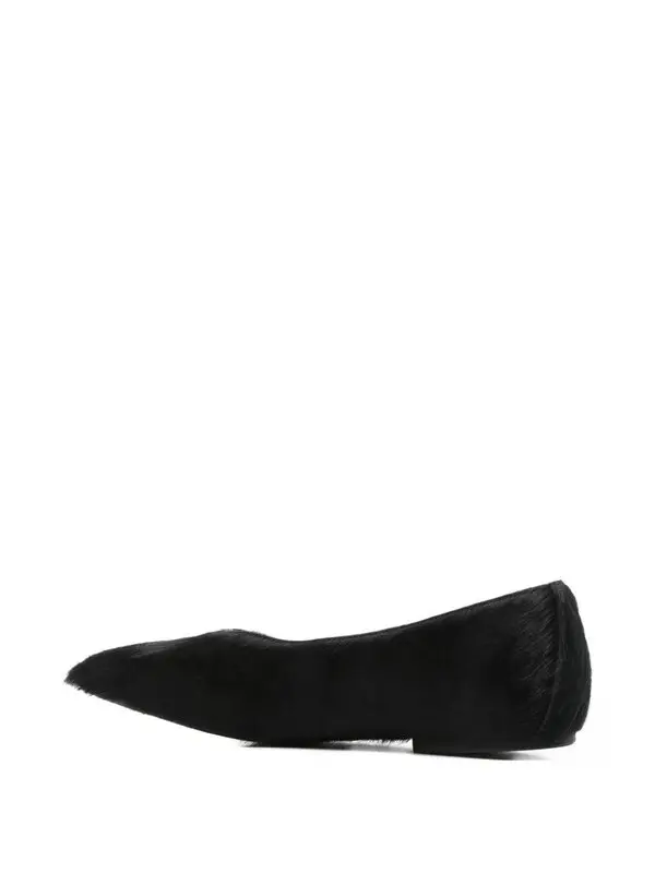 Rick Owens Square-toe Calf-hair Ballet Flats