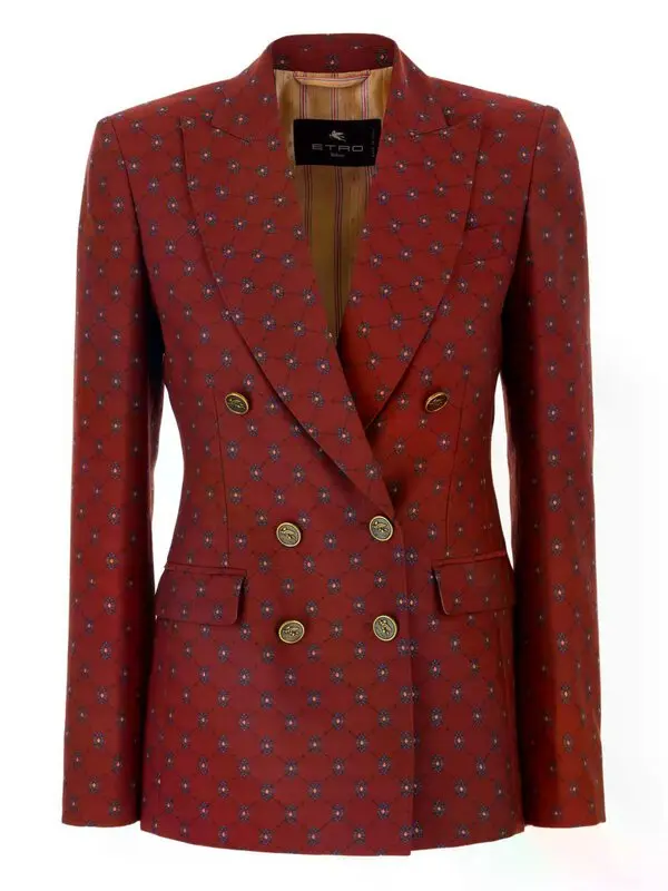 Etro Geometric Pattern Double-breasted Blazer