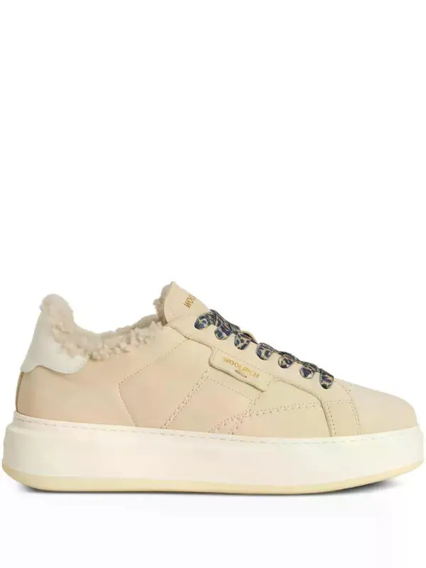 Woolrich Shearling Lined Platform Sneakers - Neutrals