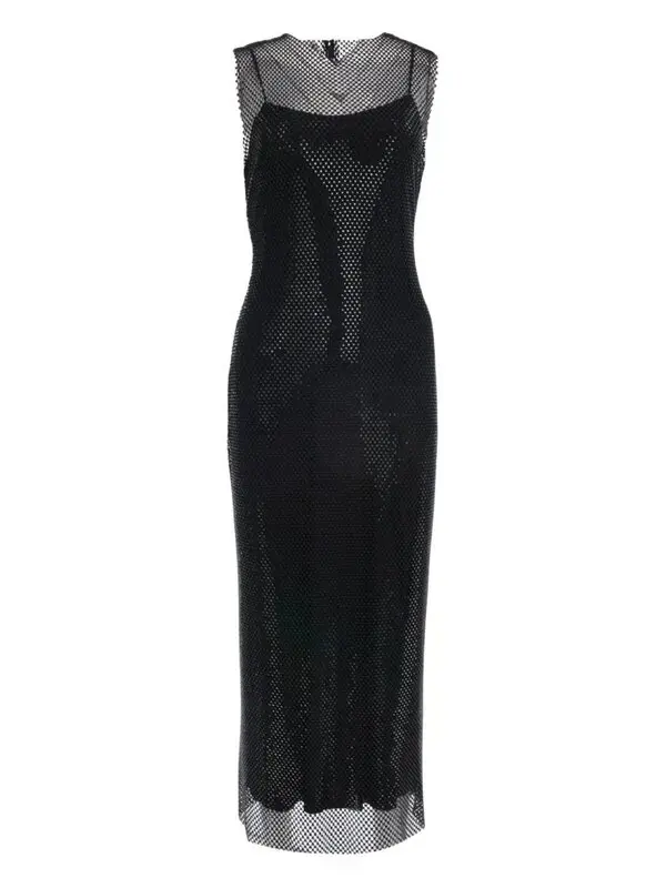 Alberta Ferretti Midi Dress With Mesh Paneling