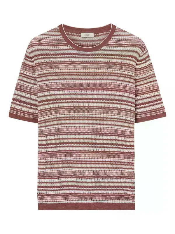 Agnona Linsee Jacquard Striped Knit T-shirt