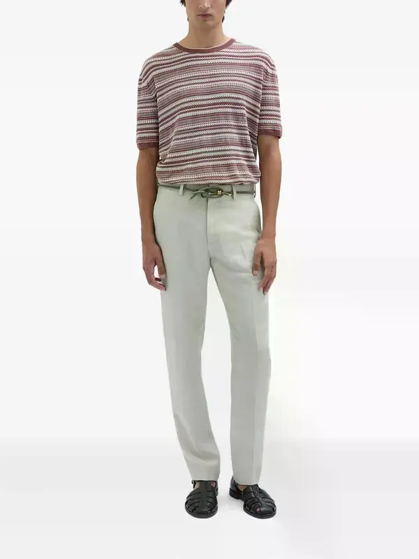 Agnona Linsee Jacquard Striped Knit T-shirt