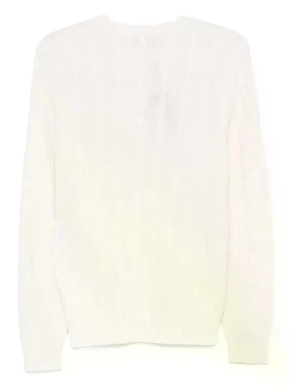 CENERE GB Cable Knit V-neck Wool Sweater