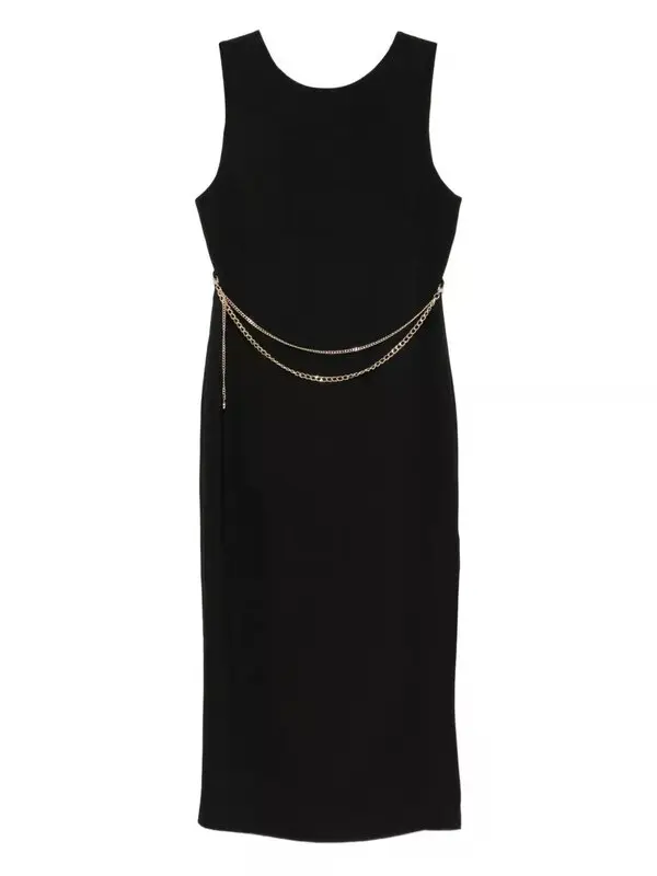 TWINSET Sleeveless Midi Dress With Chain Embellishment