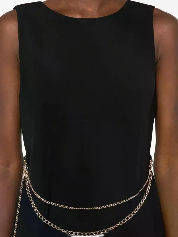TWINSET Sleeveless Midi Dress With Chain Embellishment