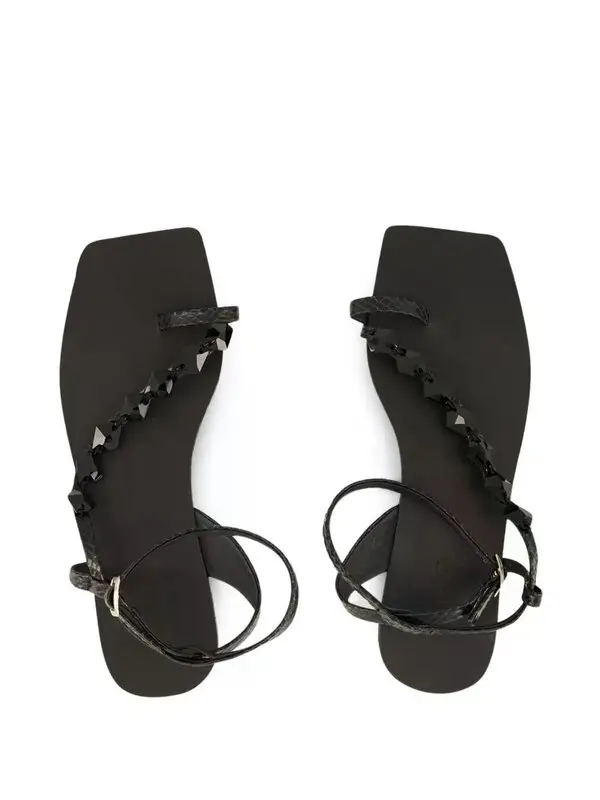 Johanna Ortiz Crystal-embellished Flat Sandals