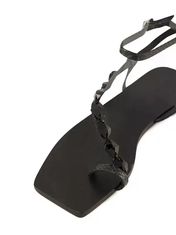 Johanna Ortiz Crystal-embellished Flat Sandals