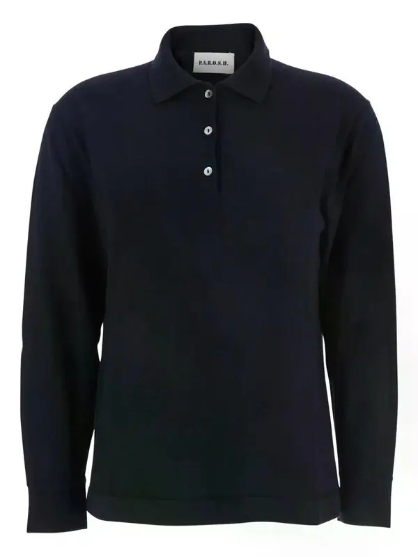 P.a.r.o.s.h Button Knit Polo Top - Blue