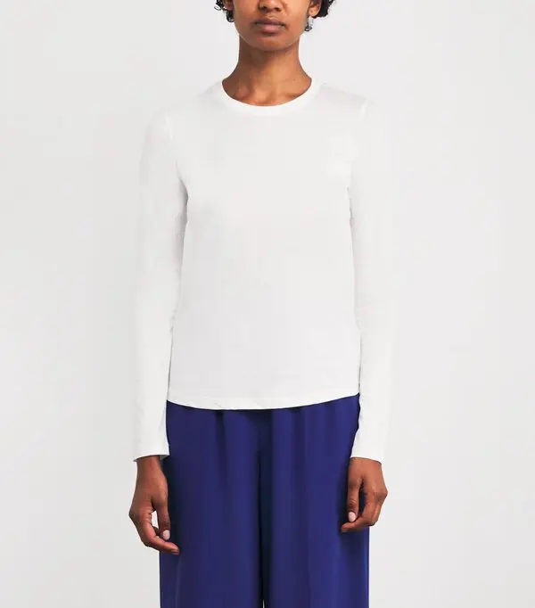 JOSEPH Cotton-silk Long-sleeve T-shirt