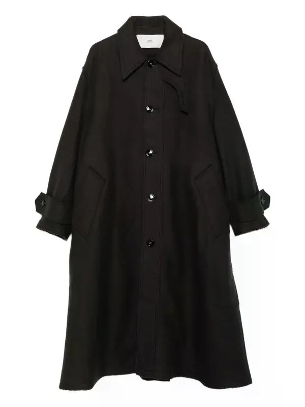 AMI Paris Virgin Wool Single-breasted Coat - Grey
