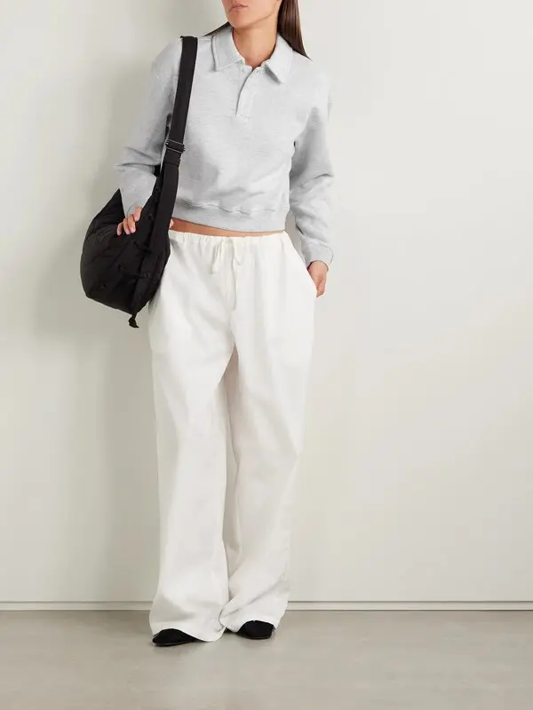 SKIMS Cotton-blend Jersey Long Sleeve Henley - Gray