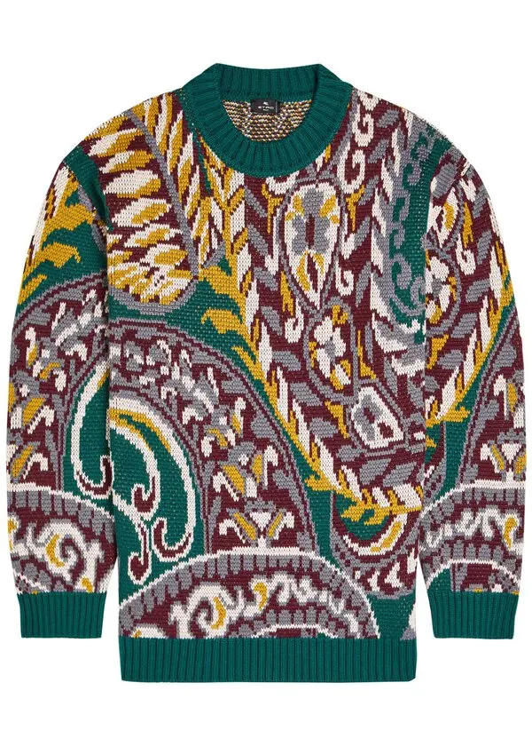 Etro Patterned Wool-blend Jumper