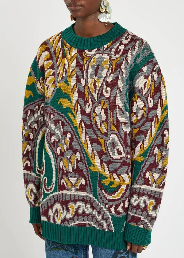 Etro Patterned Wool-blend Jumper