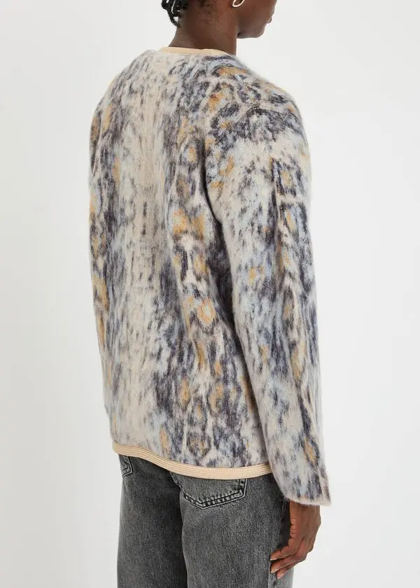 FORTE_FORTE Python-effect Jacquard Brushed-knit Jacket