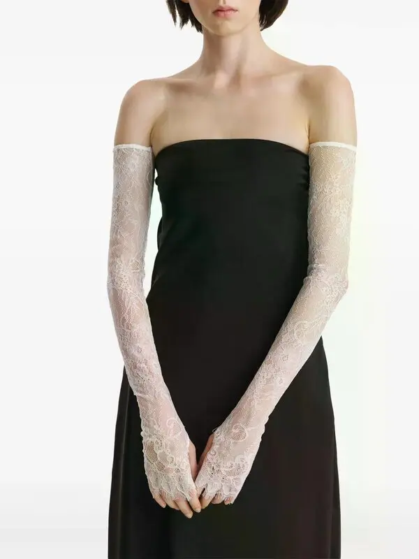 2310 STUDIO Floral-lace Gloves - White