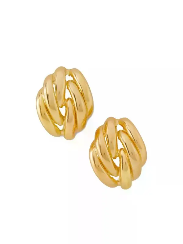 YSSO Gold Plated Bronze Knotted Earrings - Silver